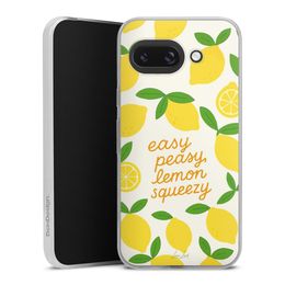 DeinDesign Google Pixel 9a Handy Slim Case Silikon Handyh&uuml;lle transparent H&uuml;lle extra d&uuml;nn Spruch Statement Lemon Silikon Slim Case