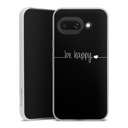 DeinDesign Google Pixel 9a Handy Slim Case Silikon Handyh&uuml;lle transparent H&uuml;lle extra d&uuml;nn Statement Sayings Happiness Silikon Slim Case