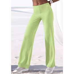 active by Lascana Sporthose LASCANA ACTIVE, Damen, Gr. S (36/38), N-Gr, lime, Trikot, Obermaterial: 67% Polyester, 28% Modal, 5% Elasthan, unifarben, bequem lang, Hosen Sporthose, aus elastischer Rippstruktur
