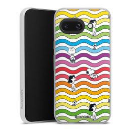 DeinDesign Google Pixel 9a Handy Slim Case Silikon Handyh&uuml;lle transparent H&uuml;lle extra d&uuml;nn Snoopy Muster Peanuts Silikon Slim Case