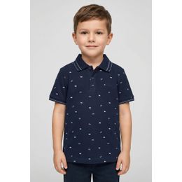 Poloshirt s.Oliver JUNIOR, Jungen, Gr. 128/134, navy, Jersey, Obermaterial: 100% Baumwolle, bestickt, normal h&uuml;ftbedeckend, Rundhals, B&uuml;ndchen, Shirts, mit Logo-Stickerei, f&uuml;r Boys