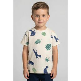 T-Shirt Blue Seven, Jungen, Gr. 128, stein, Single Jersey, Obermaterial: 100% Baumwolle, bedruckt, Basic normal, tiefer Rundhals, Shirts T-Shirt, mit unterschiedlichen Motiven