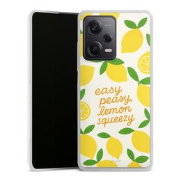 DeinDesign Xiaomi Redmi Note 12 Pro 5G Handy Slim Case Silikon Handyh&uuml;lle transparent H&uuml;lle extra d&uuml;nn Spruch Statement Lemon Silikon Slim Case
