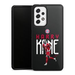 DeinDesign Galaxy A53 5G Handy Gallery Case Handyh&uuml;lle 9H Geh&auml;rtetes Glas R&uuml;ckseite H&uuml;lle Harry Kane Fc Bayern M&uuml;nchen Official Licensed Product Gallery Case