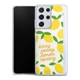 DeinDesign Galaxy S21 Ultra 5G Handy Silikon H&uuml;lle Case transparent Handyh&uuml;lle Spruch Statement Lemon Silikon Case