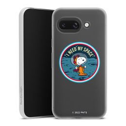 DeinDesign Google Pixel 9a Handy Slim Case Silikon Handyh&uuml;lle transparent H&uuml;lle extra d&uuml;nn Peanuts Weltall Snoopy Silikon Slim Case
