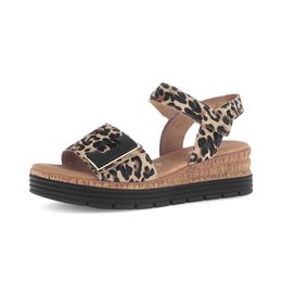 Plateausandaletten Gabor "Plateau Sandale", Damen, Gr. 39, beige, Schuhe