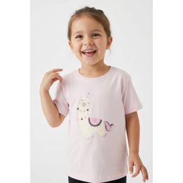 T-Shirt name it "NMFBELINA SS NREG TOP PB", M&auml;dchen, Gr. 116, tender touch, Jersey, Obermaterial: 100% Baumwolle, unifarben, normal normal, Rundhals, Shirts T-Shirt