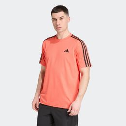 T-Shirt adidas Performance "TR-ES BASE 3S T", Herren, Gr. M, easy coral, schwarz, Obermaterial: 100% Polyester, normal, Rundhals, Shirts T-Shirt