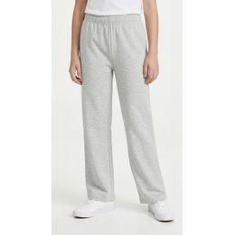 Sweathose name it "NKFMILLE f&uuml;r M&auml;dchen mit geradem Bein und elastischem Bund", M&auml;dchen, Gr. 164, N-Gr, grau (light grau melange), Sweatware, Obermaterial: 80% Baumwolle, 20% Polyester, unifarben, straight fit kn&ouml;chellang, Hosen Sweathose, regular fit, Sweatware, elastischer Bund