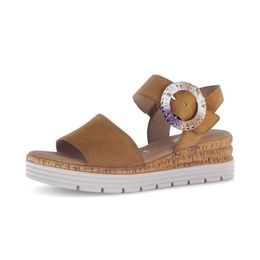 Riemchensandale Gabor "Riemchensandale", Damen, Gr. 35, braun, Schuhe Riemchensandale