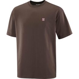 Salomon ROUND LOGO GRAPHIC T-Shirt Herren - Gr&ouml;&szlig;e L - braun