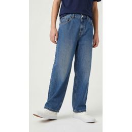 5-Pocket-Jeans Tom Tailor, Jungen, Gr. 164, N-Gr, blau (blau denim), Denim/Jeans, Obermaterial: 100% Baumwolle, unifarben, bequem lang, Jeans 5-Pocket-Jeans, Baggy Jeans- mit ausgestelltem Bein