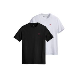 Levi's T-Shirt LEVI'S "T-Shirt Original Housemark Tee 2er Pack", Herren, Gr. M, bunt (wei&szlig;, schwarz), Obermaterial: 100% Baumwolle CO., Shirts T-Shirt