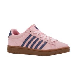 Sneaker K-Swiss "COURT TIEBREAK II SDE", Damen, Gr. 38, blau (orchid pink, blau ribbon), Leder, Schuhe Sneaker