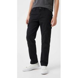 Cargohose name it "NKMRYAN ST TWI CARGO PANT 5720-OT NOOS", Jungen, Gr. 134, N-Gr, schwarz, Web, Obermaterial: 98% Baumwolle, 2% Elasthan, unifarben, slim fit normal, Hosen Cargohose