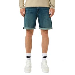 Shorts QS, Herren, Gr. 32, N-Gr, blau used, Denim/Jeans, Obermaterial: 99% Baumwolle, 1% Elasthan, unifarben, normal kniefrei, Hosen Shorts, Jeansshorts im 5-Pocket-Style