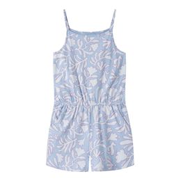 Jumpsuit name it "NKFVIGGA STRAP SUIT F1 NO", M&auml;dchen, Gr. 140, N-Gr, chambray blau aop:abstract, Jersey, Obermaterial: 100% Baumwolle, bedruckt, regular fit normal, Overalls Jumpsuit, im sommerlichen Alloverdruck