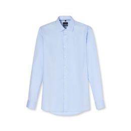 Businesshemd OLYMP "OLYMP No. Six, super slim, Kent mit extra langem Arm", Herren, Gr. 38, Normaler Arm, bleu, 97% Baumwolle, 3% Elastolefin, Hemden