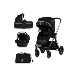 Chipolino Kombikinderwagen Euphoria 3in1 Sportsitz Babyschale umbaubar klappbar schwarz