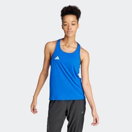 Lauftop adidas Performance "ADIZERO E TANK", Gr. S, blau (royal blau), Obermaterial: 100% Polyester, Rundhals, Tops