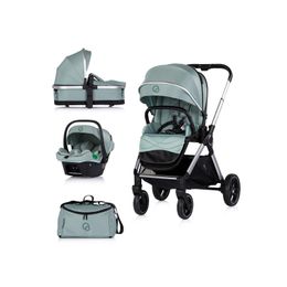 Chipolino Kombikinderwagen Euphoria 3in1 Sportsitz Babyschale umbaubar klappbar gr&uuml;n