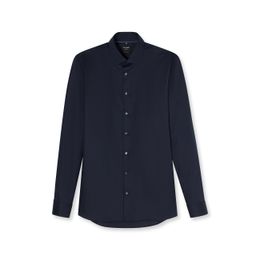 Businesshemd OLYMP "OLYMP No. Six, super slim, Kent mit extra langem Arm", Herren, Gr. 38, Normaler Arm, marine, 97% Baumwolle, 3% Elastolefin, Hemden