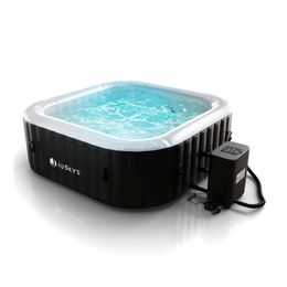 Juskys&reg; Whirlpool SpaLuxe mit LED &ndash; 130 Sprudeld&uuml;sen, 2400W Heizung, 910L Volumen - Schwarz / Wei&szlig;