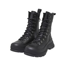 Stiefel Buffalo "Buffalo Buffalo roam lace up hi hike", Damen, Gr. 38, schwarz, Leder, unifarben, Schuhe Stiefel