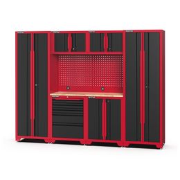 SONSTIGE Feistos FEISTOS Werkstatteinrichtung Novo 2 Metall Werkstattschrank schwarz & rot 45,7x264x198cm