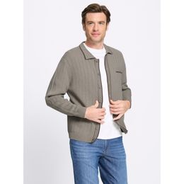 Marco Donati Herren Strickjacke mit Ripp-Muster, 50% Baumwolle, sesam-meliert, Gr&ouml;&szlig;e 48