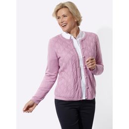 WITT Damen Strickjacke mit Rauten-Muster, ros&eacute;, Gr&ouml;&szlig;e 40