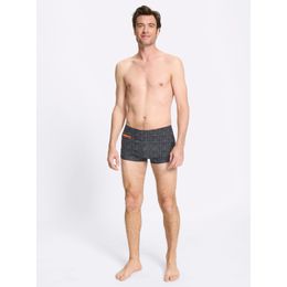 feel good Herren Badehose mit Rei&szlig;verschluss-Tasche, schwarz-grau, Gr&ouml;&szlig;e 5