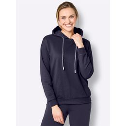 WITT Damen Sweatshirt mit &uuml;berschnittenen Schultern, marine-wei&szlig;, Gr&ouml;&szlig;e 36/38