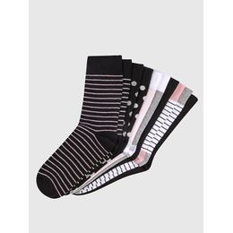 w&auml;schepur w&auml;schepur Damen Socken, schwarz-ros&eacute;, Gr&ouml;&szlig;e 39-42