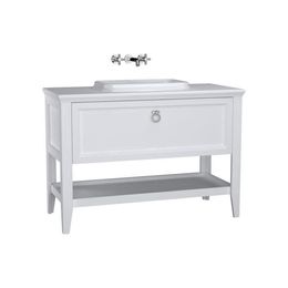 Vitra Valarte Einbauwaschtisch-M&ouml;bel-Set 62201 118 x 52 x 87,5 cm, 1 Vollauszug, Korpus wei&szlig; matt/Waschtisch wei&szlig; hochglanz