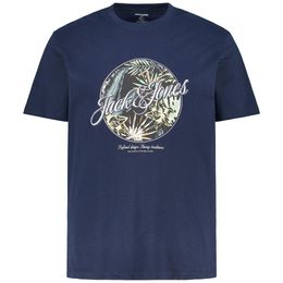 Jack & Jones Gro&szlig;e Gr&ouml;&szlig;en Jack&Jones T-Shirt mit Label-Print Farbe blau Gr&ouml;&szlig;e: 8XL
