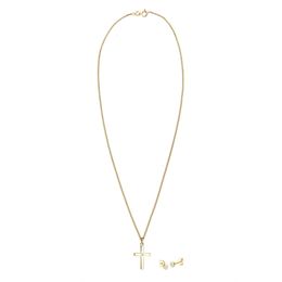 Elli DIAMONDS Schmuckset Kreuz, Solit&auml;r-Ohrring Damen Gr&ouml;&szlig;e One Size gold