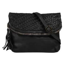 Umh&auml;ngetasche Samantha Look, Damen, Gr. B/H/T: 32cm x 25cm x 4cm onesize, schwarz, Leder, Taschen Umh&auml;ngetasche, echt Leder, Made in Italy