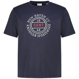 Herren Gro&szlig;e Gr&ouml;&szlig;en | Gant T-Shirt mit Label-Stickerei Farbe dunkelblau Gr&ouml;&szlig;e: 5XL