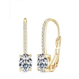 Rougemont Jewellery Earrings 'Luxuri&ouml;se Moissanit Creolen Ohrringe 6,5mm 1,0ct' female Gold size One Size
