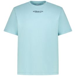 Gro&szlig;e Gr&ouml;&szlig;en s.Oliver T-Shirt mit Label-Print Farbe karibikblau Gr&ouml;&szlig;e: 6XL