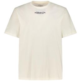 Herren Gro&szlig;e Gr&ouml;&szlig;en | s.Oliver T-Shirt mit Label-Print Farbe wei&szlig; Gr&ouml;&szlig;e: 4XL