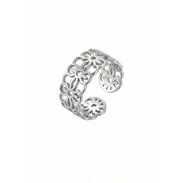 Nemomatheo Ring 'Flower Lace &ndash; Offener Ring mit Bl&uuml;tenmuster' Damen Gr&ouml;&szlig;e 50/60 gold