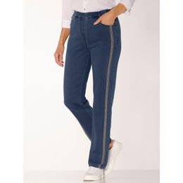 WITT Damen Schlupfjeans mit Stickerei, blue-stone-washed, Gr&ouml;&szlig;e 20