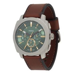 Fossil Uhr 'Machine' Herren Gr&ouml;&szlig;e One Size braun / gr&uuml;n / silber
