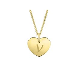 ONE ELEMENT Pendant 'Herz mit Gravur V' female Gold size One Size