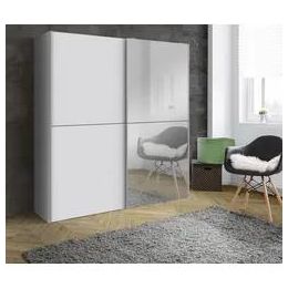 Schwebet&uuml;renschrank FORTE "White Kiss", Made in Europe, ideal f&uuml;r kleine R&auml;ume", wei&szlig;, B:170,3cm H:190,5cm T:61,2cm, Schr&auml;nke, Schwebet&uuml;renschrank, mit Spiegel und 2 Schiebet&uuml;ren