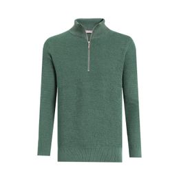 FELIX HARDY Herren Stehkragenpullover "Pullover mit halbem Rei&szlig;verschluss"gr&uuml;n, Gr. M, 100% Baumwolle, Pullover