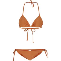 Urban Classics Damen B&uuml;gel-Bikini "Urban Classics Damen Ladies Recycled Triangle Bikini"vintageorange, Gr. L, 83% Polyester, 17% Elasthan, Bikini-Sets